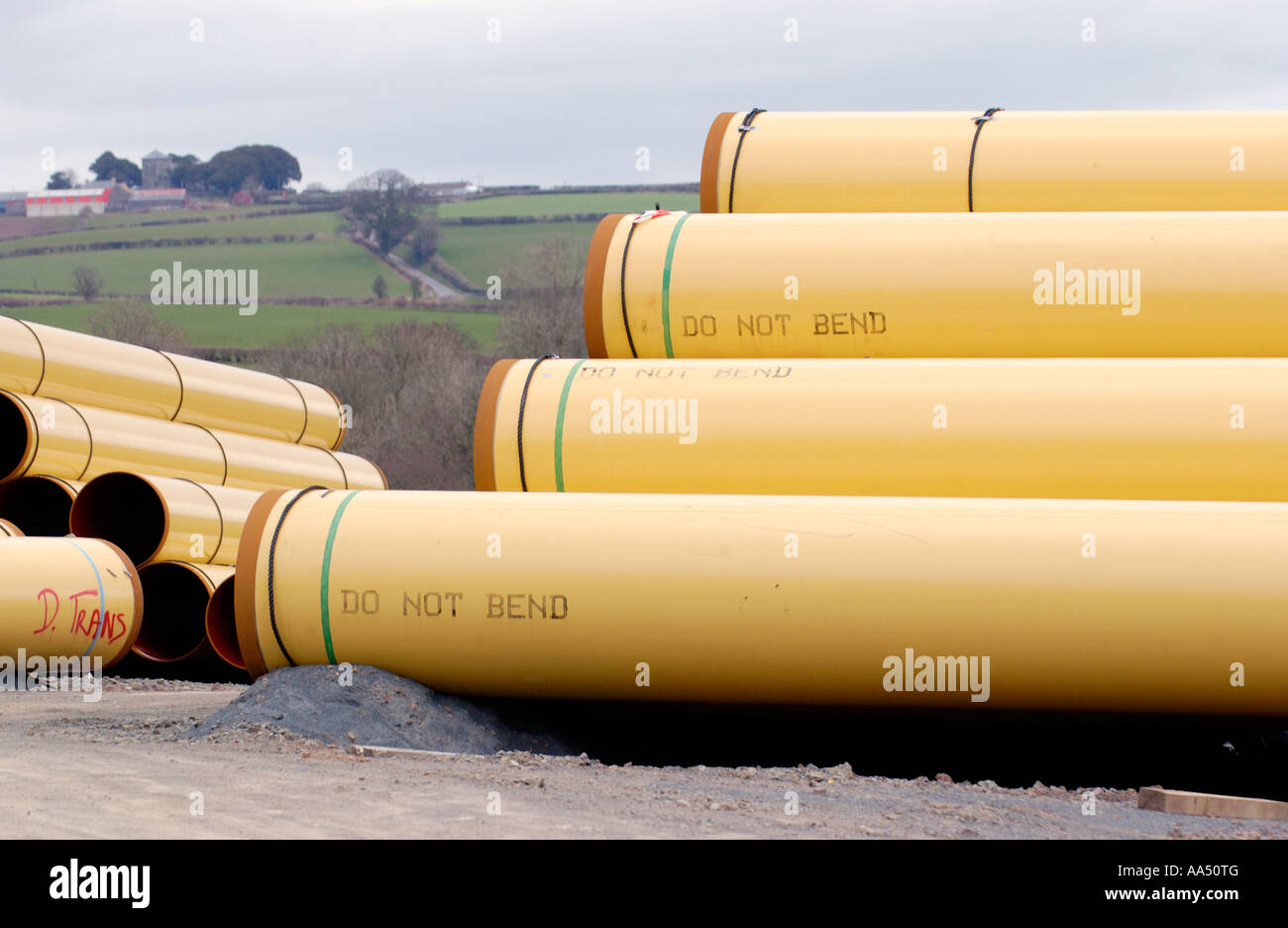 LNG pipeline storage facility in countryside at Llandefaelog Fach near ...