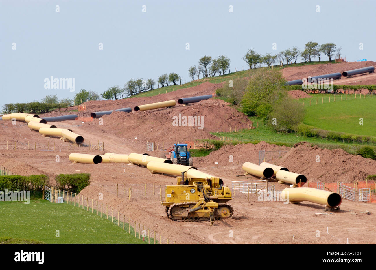 LNG pipeline being constructed over farmland near Trecastle Powys South ...
