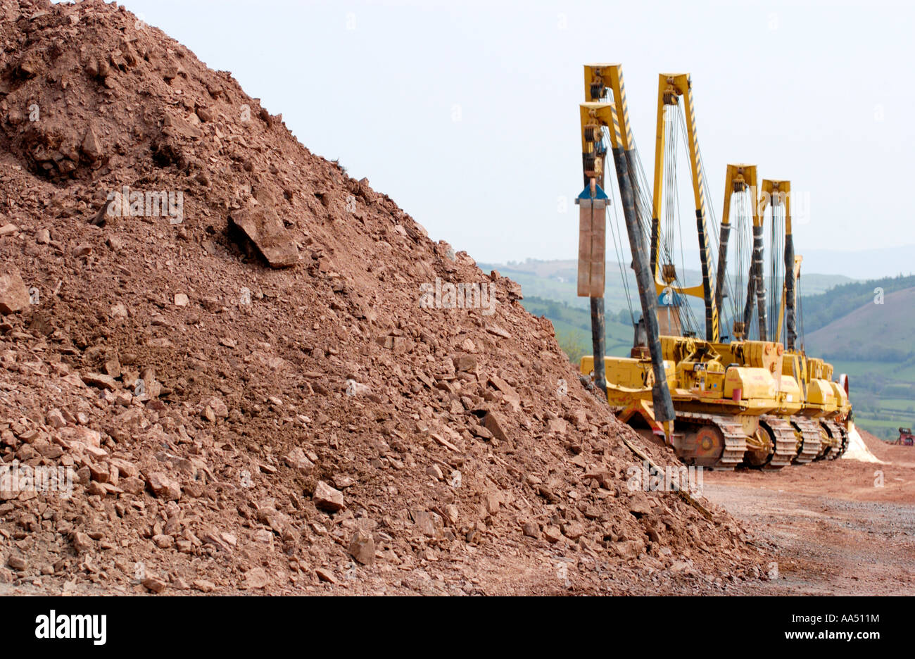 LNG pipeline being constructed over farmland near Trecastle Powys South ...