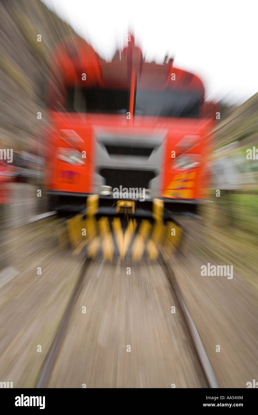 An approaching train in southern Ecuador Stock Photo - Alamy