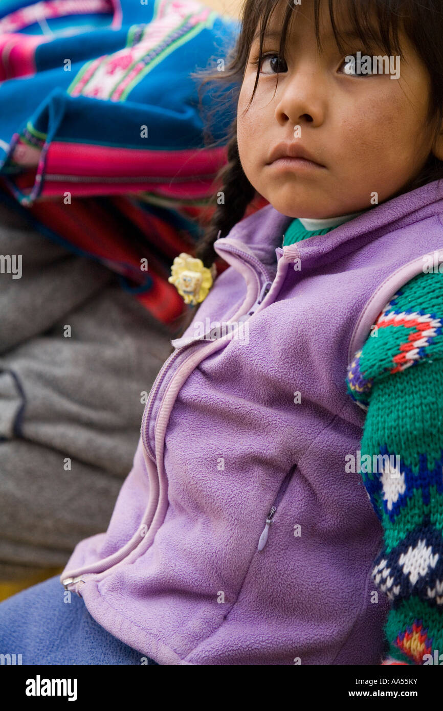 Peruvian girl, Ollantytambo Stock Photo - Alamy