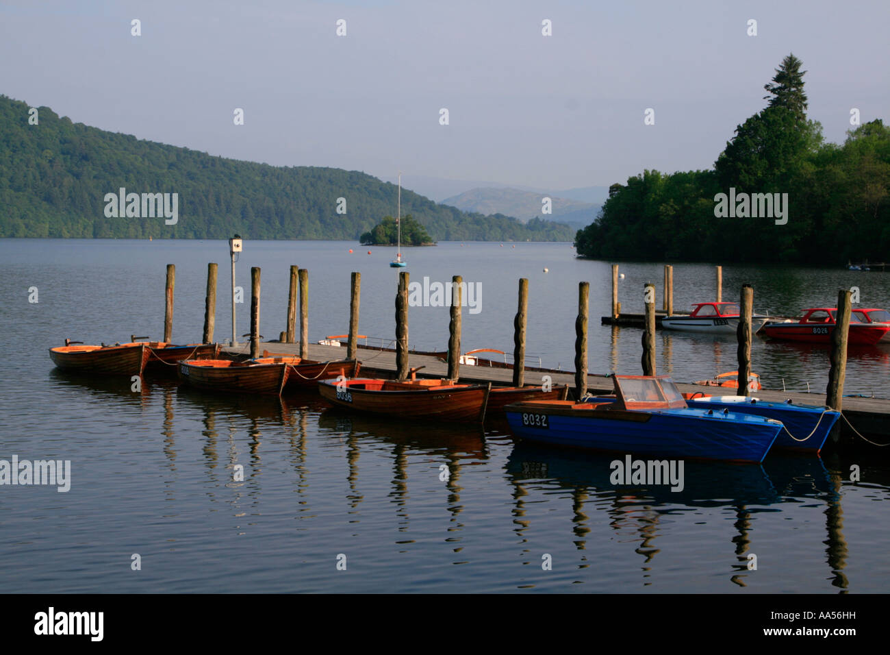 lake windermere rowing boats cumbria lake district england uk gb Stock ...