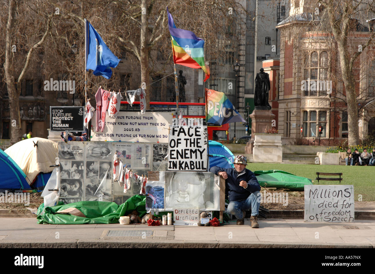 Brian Haw peace protester Parliament Square, London Stock Photo - Alamy