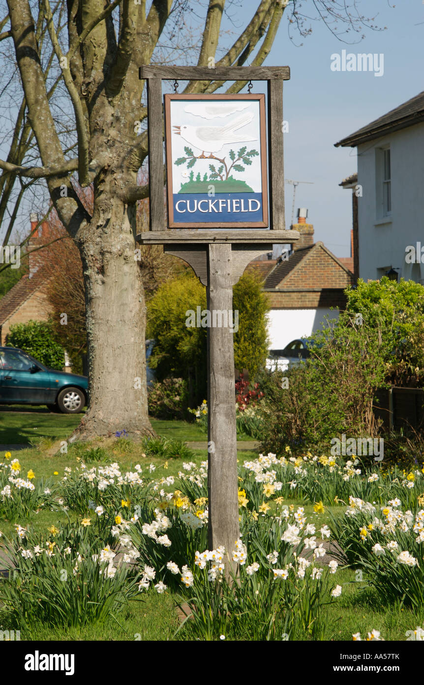 Cuckfield village sign Stock Photo - Alamy