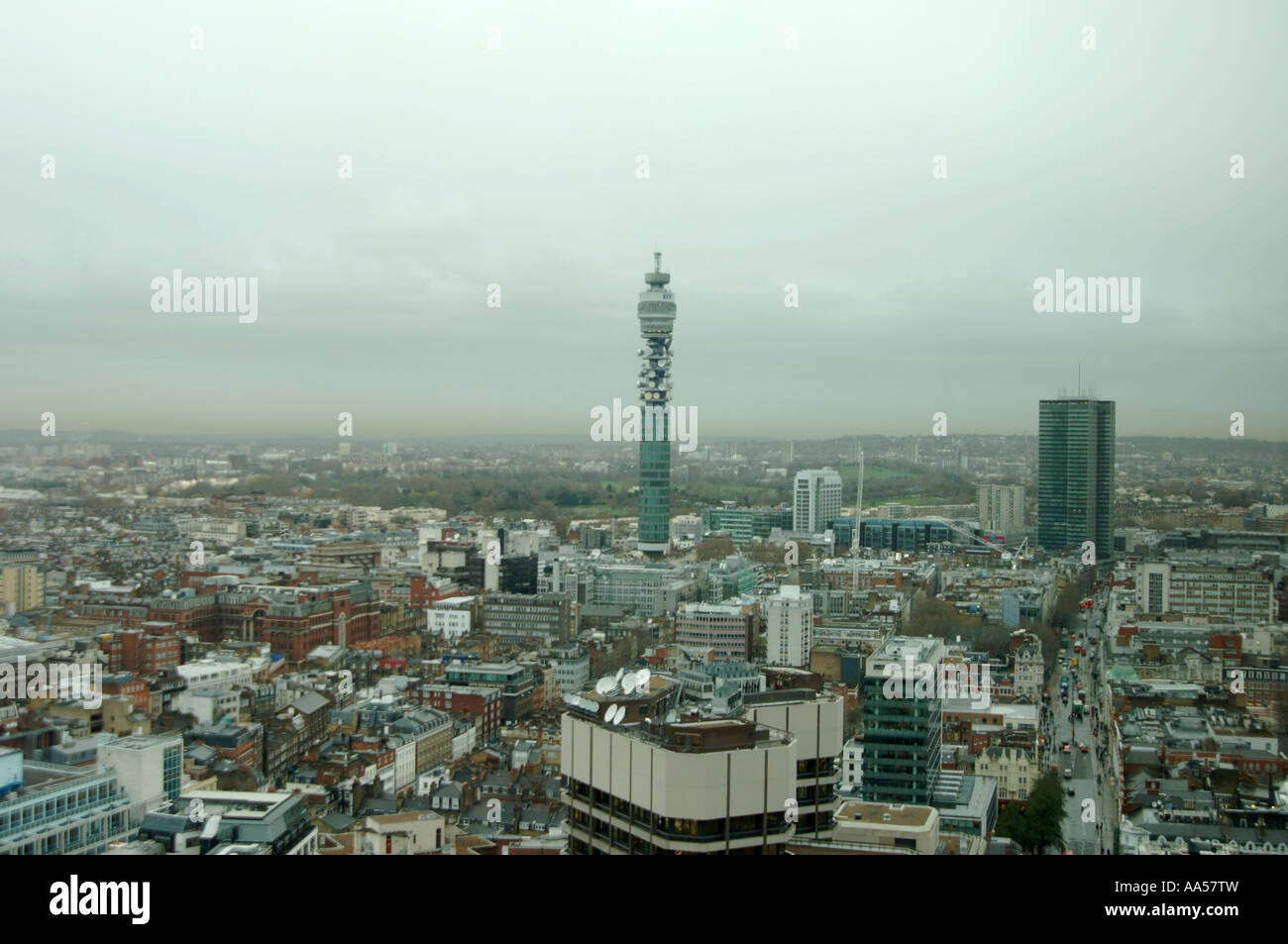 View of london from Centrepoint on a grey overcast day showing Post ...