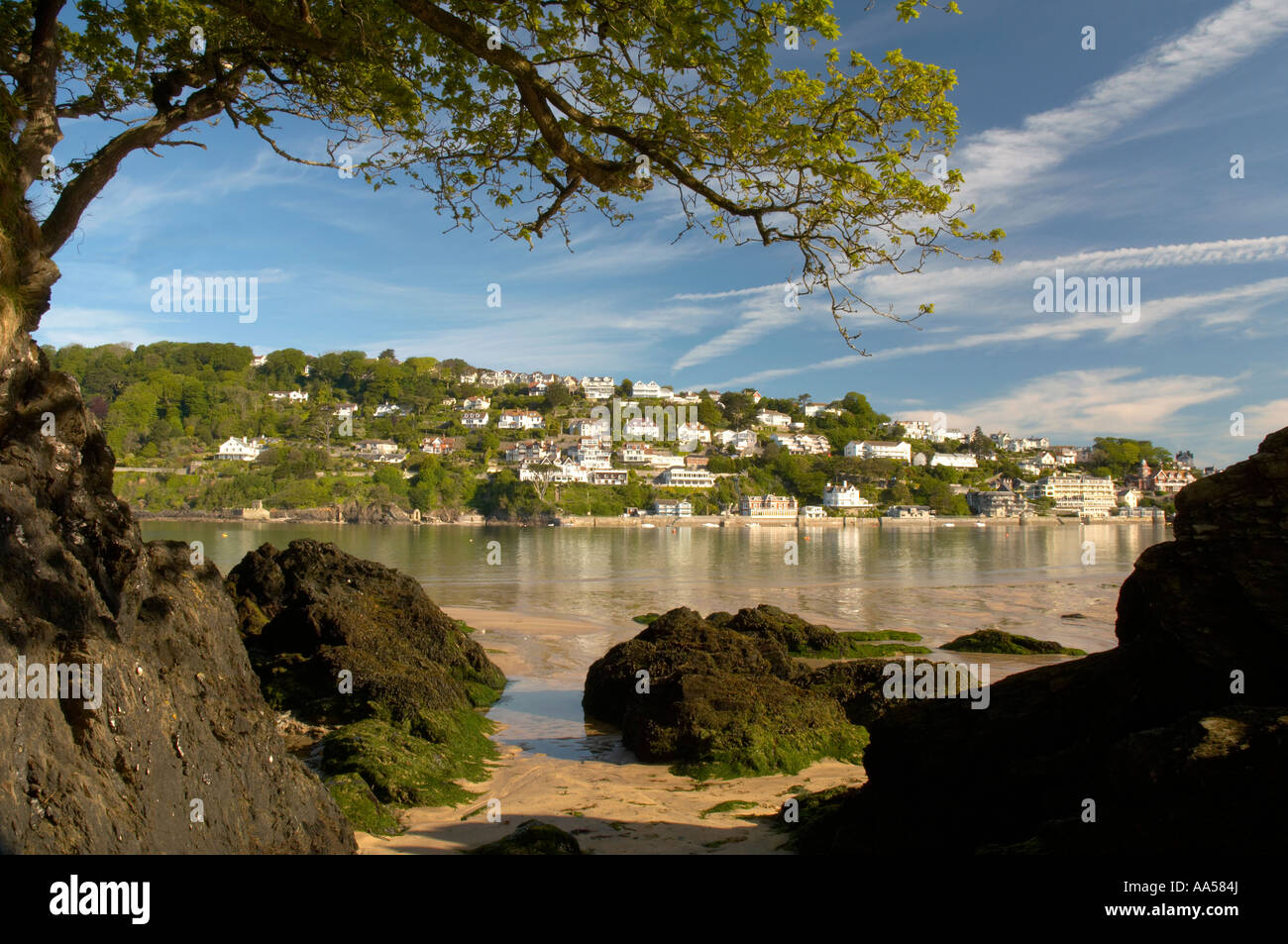 Mill bay beach with Salcombe views East Porltlemouth Devon UK Stock ...