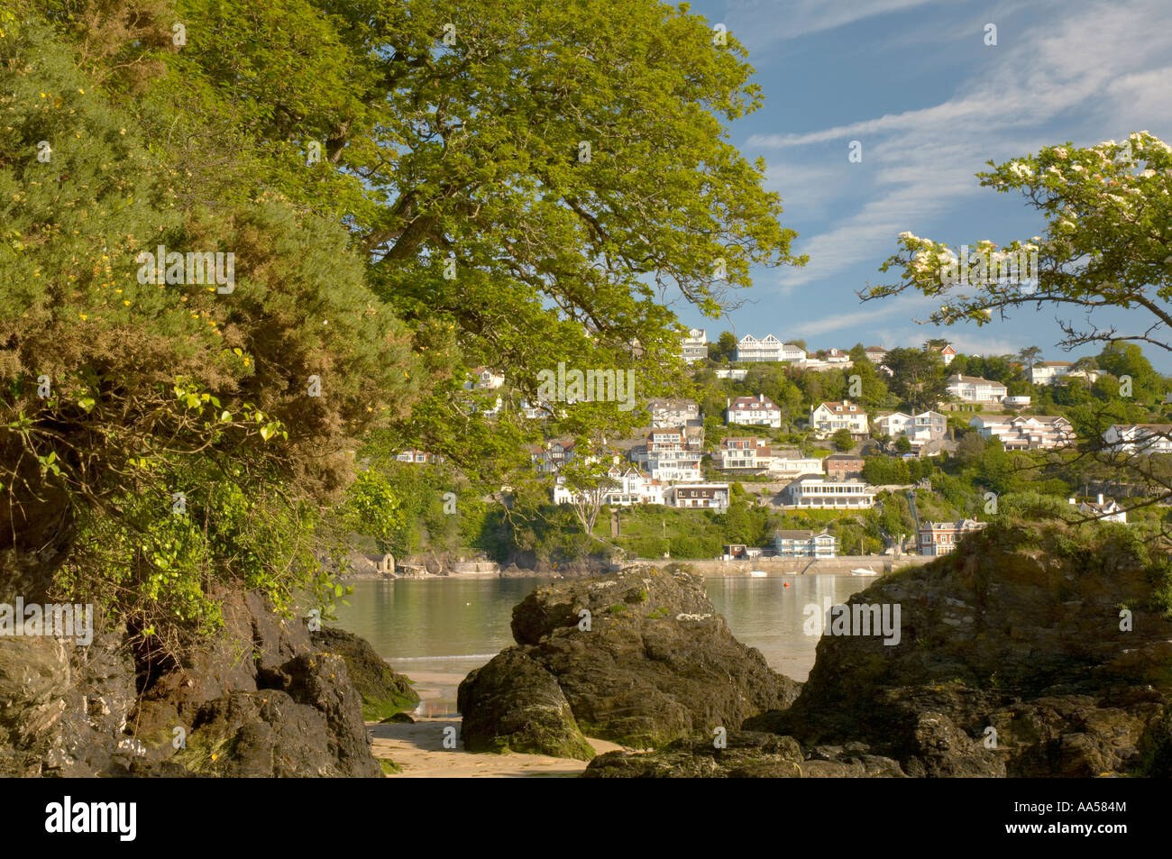 Mill bay beach with Salcombe views East Porltlemouth Devon UK Stock ...