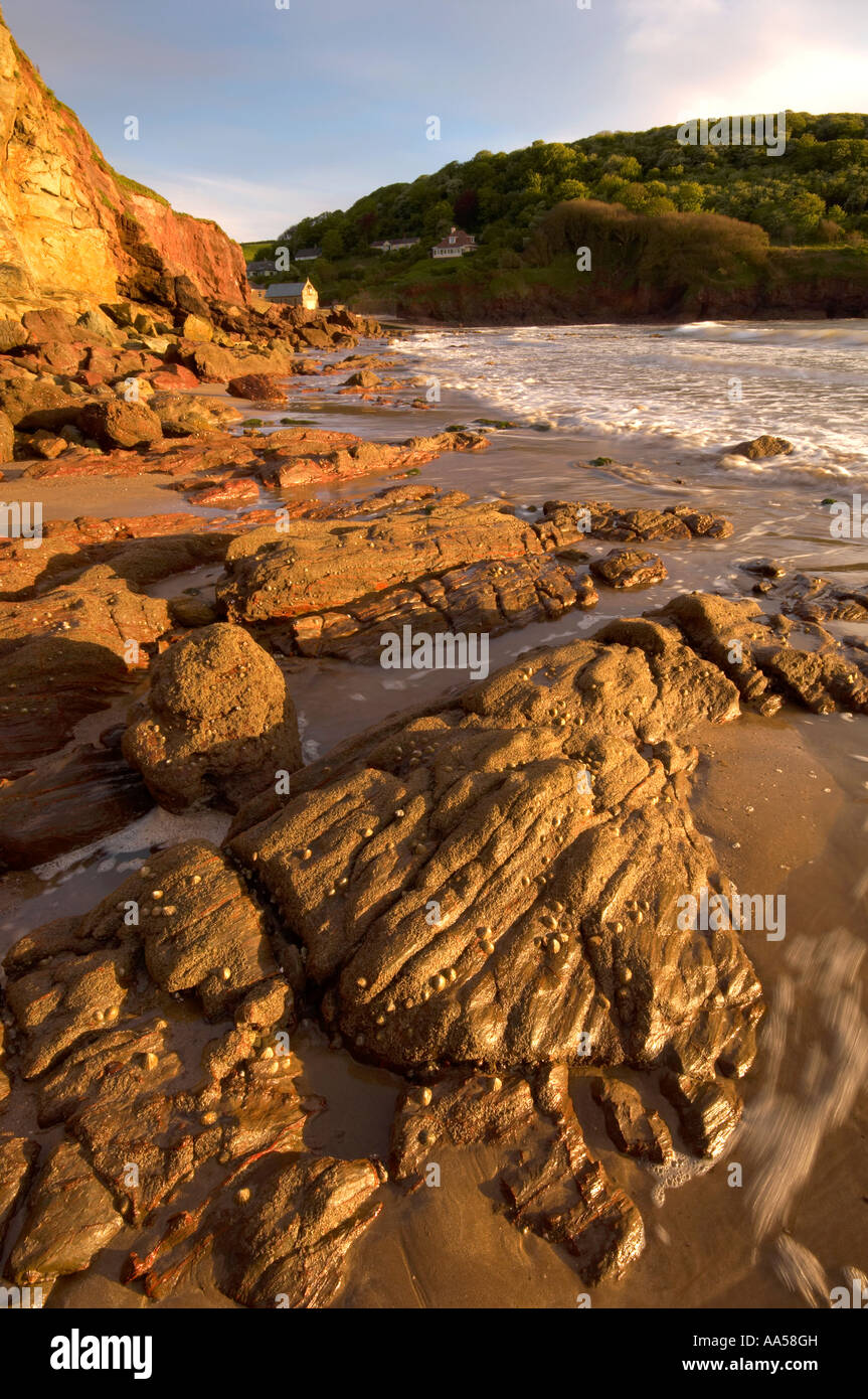 Hope Cove sunset Devon UK Stock Photo - Alamy