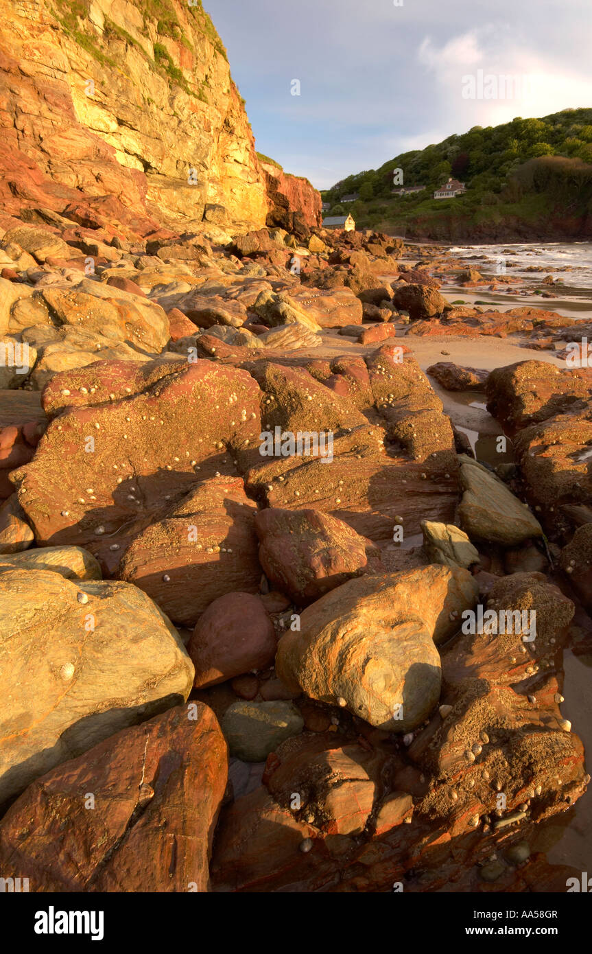 Hope Cove sunset Devon UK Stock Photo - Alamy