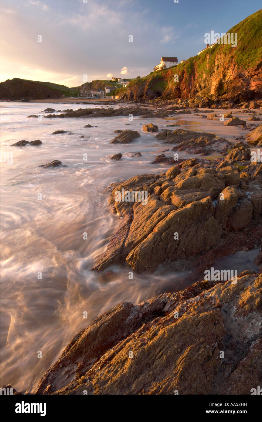 Hope Cove sunset Devon UK Stock Photo - Alamy