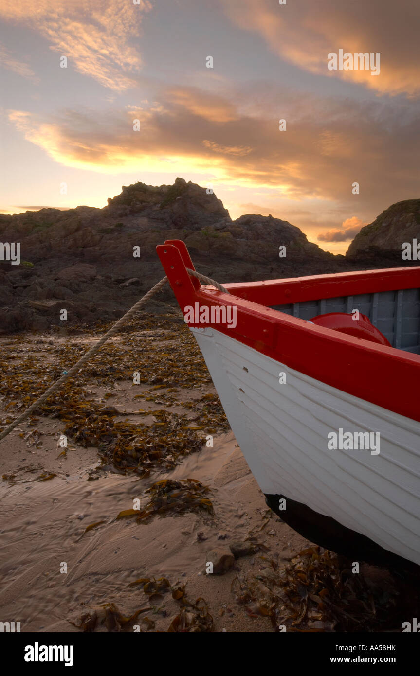 Hope Cove sunset Devon UK Stock Photo - Alamy