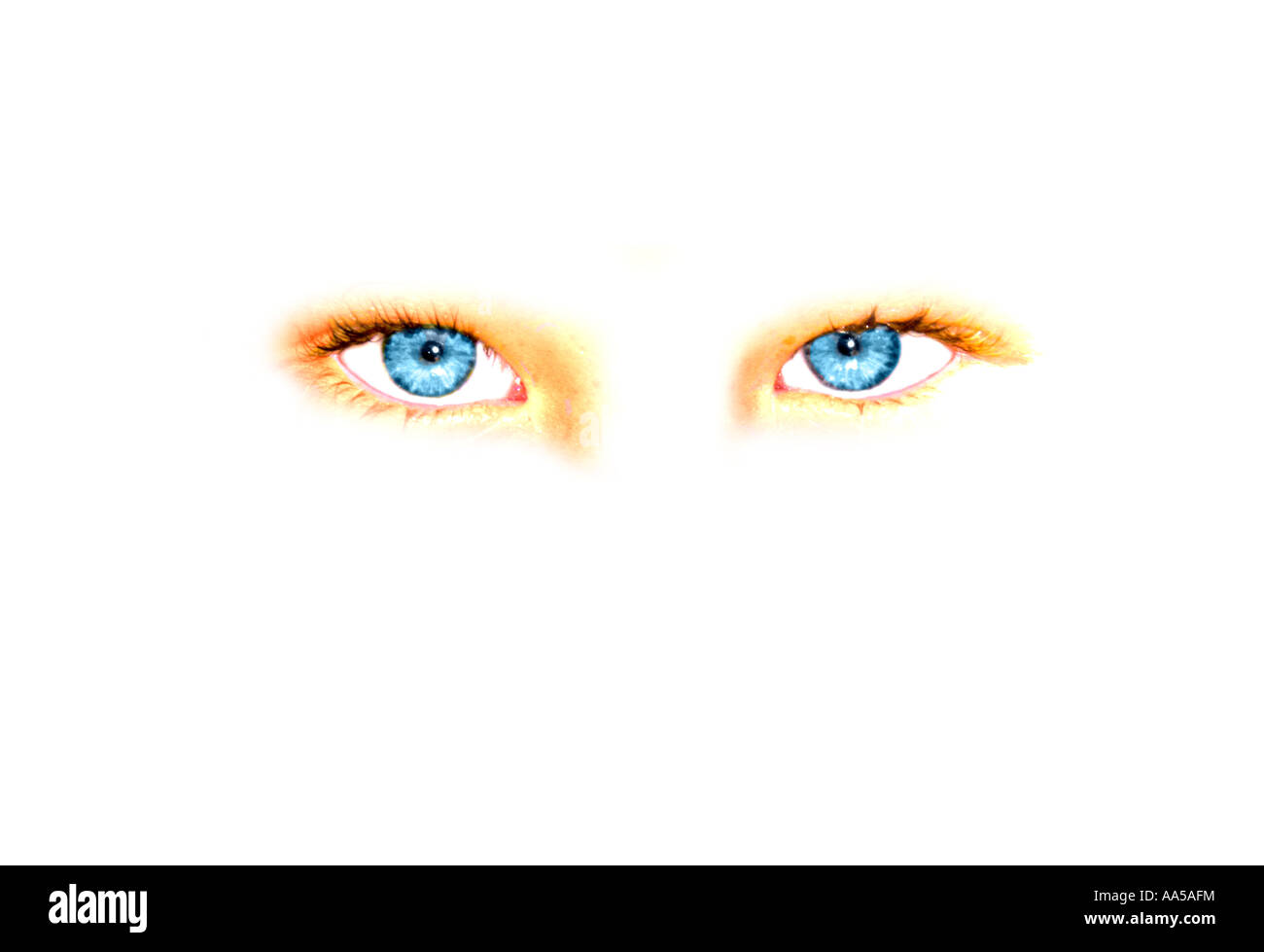 Beautiful young blue eyes cut out Stock Photo - Alamy