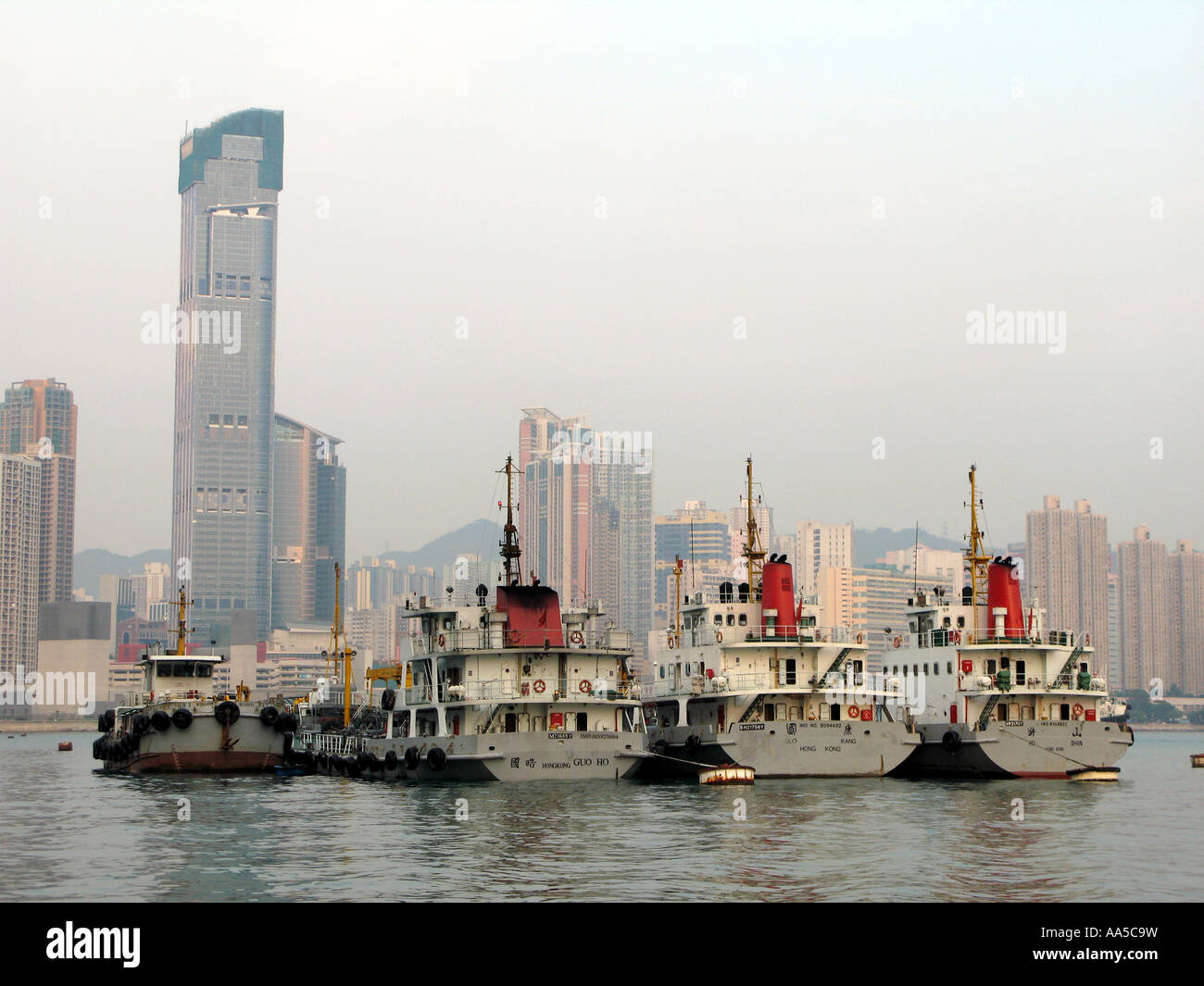 Industrial ships mooring in Hong Kong Stock Photo - Alamy