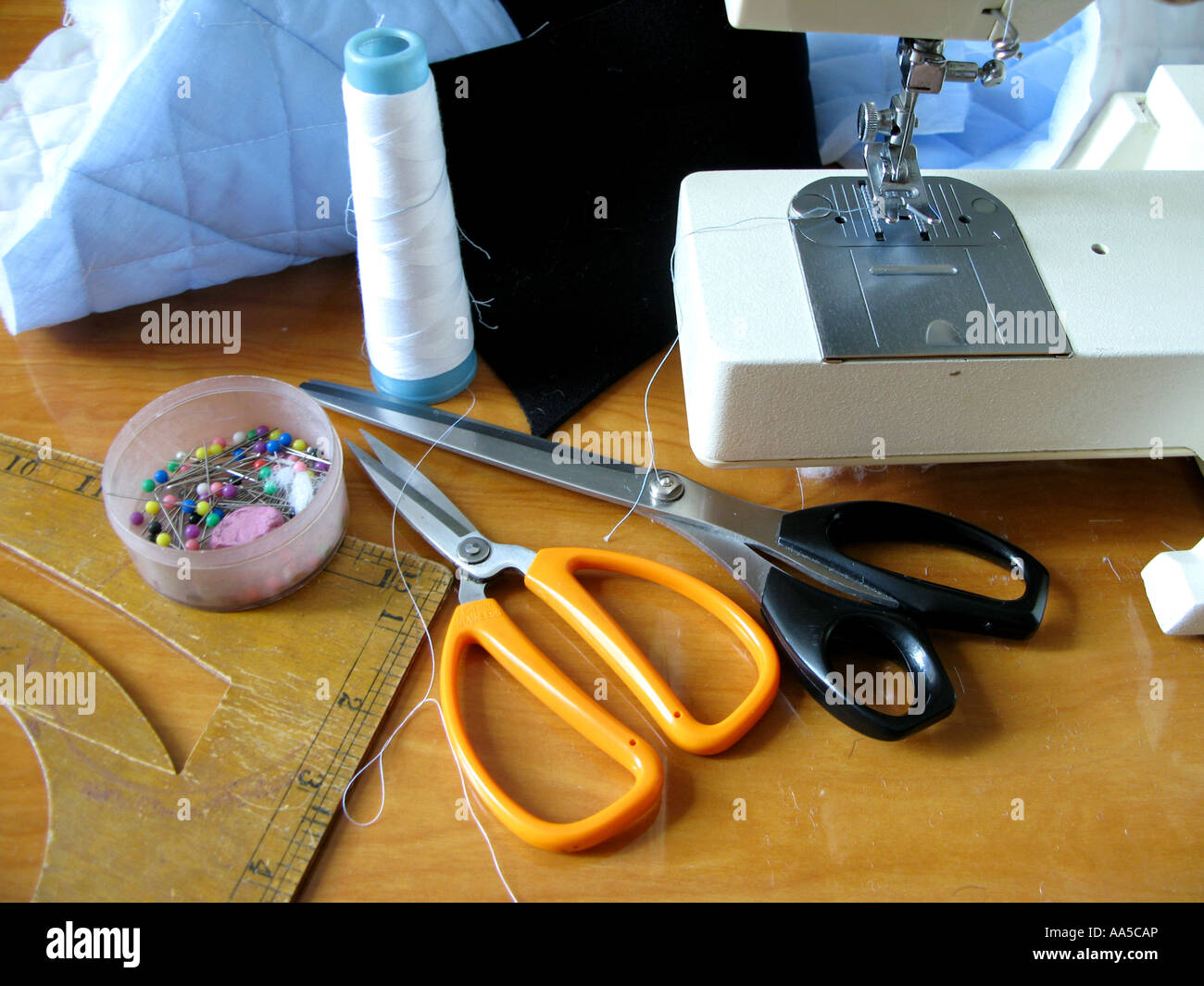 Sewing Machine and accessories Stock Photo - Alamy