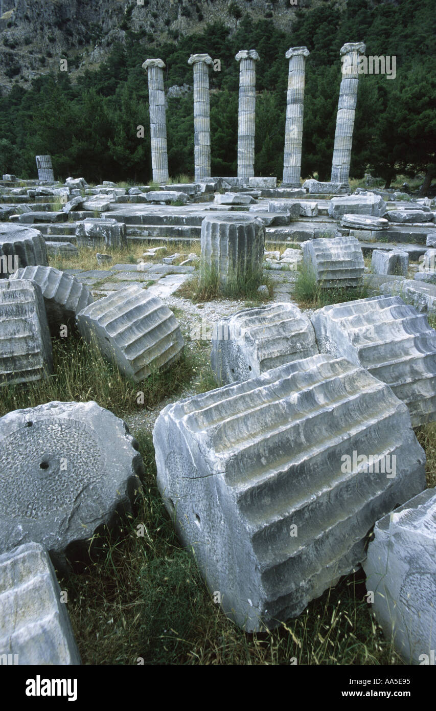 Temple of Athena Polias Ionian city of Priene 35km south of Kusadasi ...