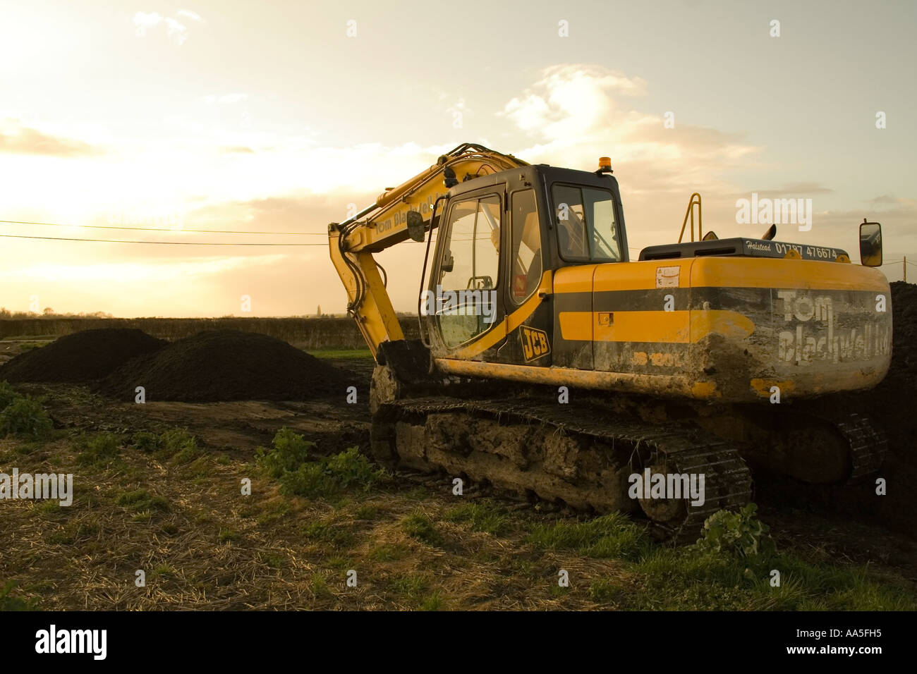 JCB Large Digger Back Stock Photo - Alamy