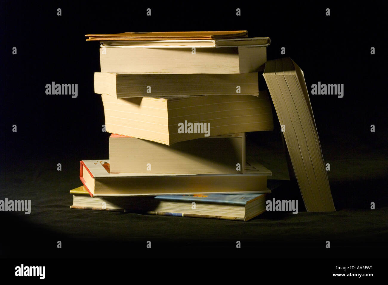 Pile books yellowed paper hi-res stock photography and images - Alamy