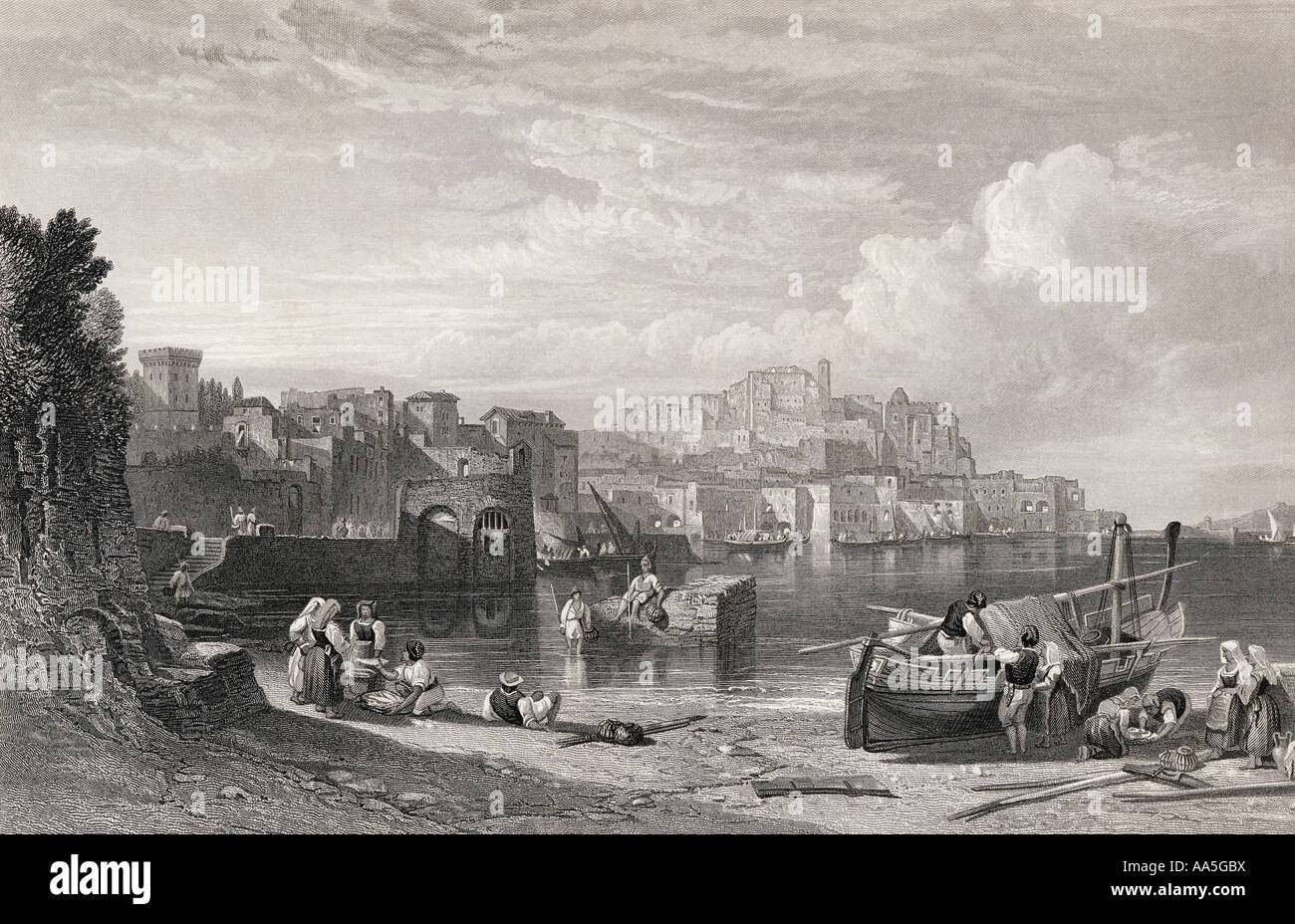 Pozzuoli, the ancient Puteoli, Italy, in the 19th century Stock Photo ...