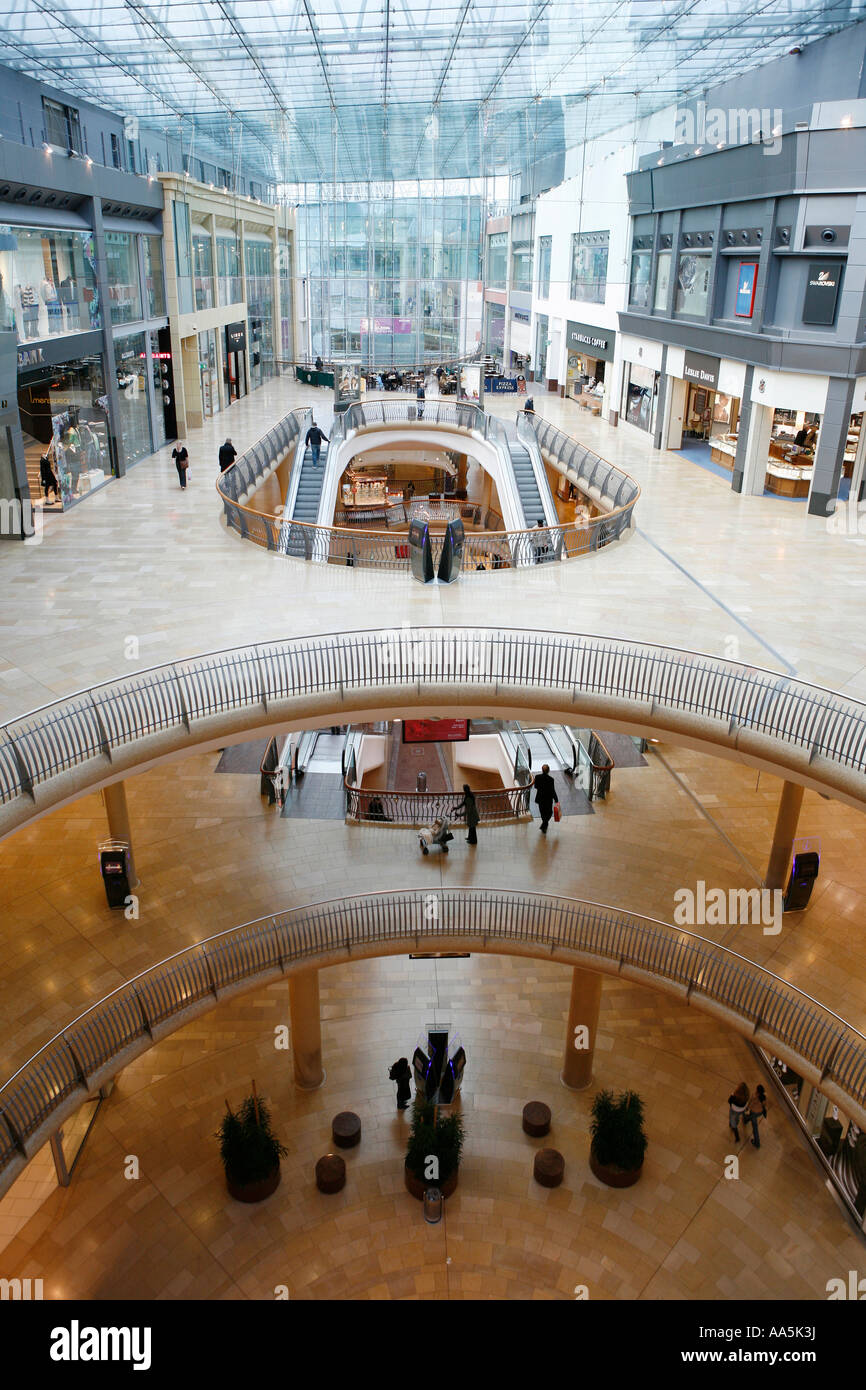 The interior of the Bullring Shopping Centre in Birmingham England UK ...