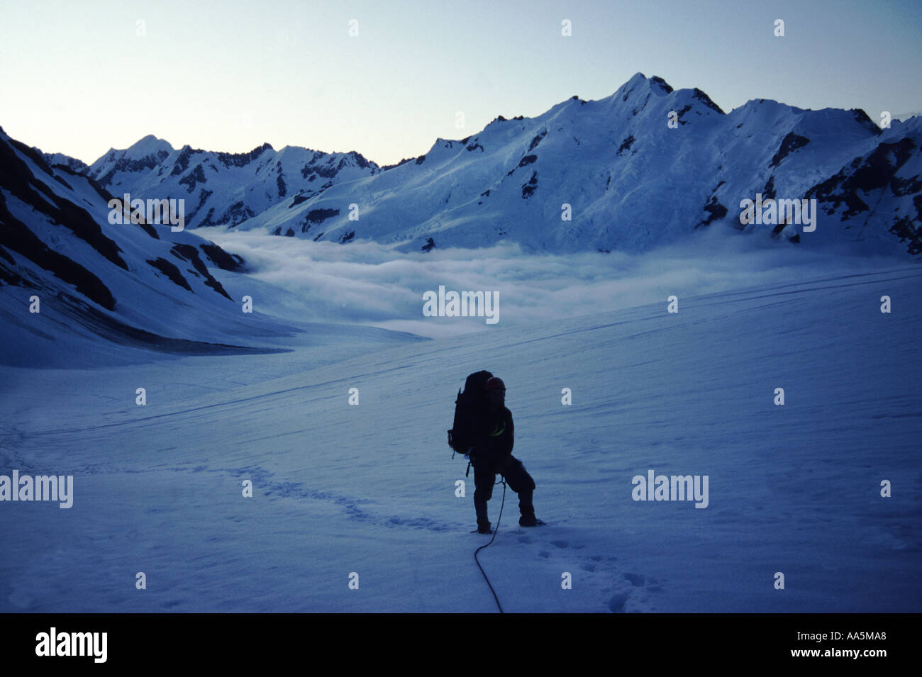 Mount cook new zealand climber hi-res stock photography and images - Alamy
