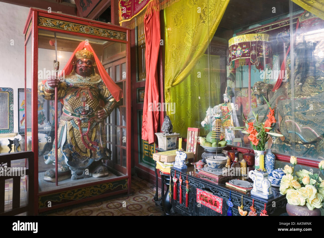 Hoi An, Vietnam. Altar and statue of General Chau Xuong inside the ...
