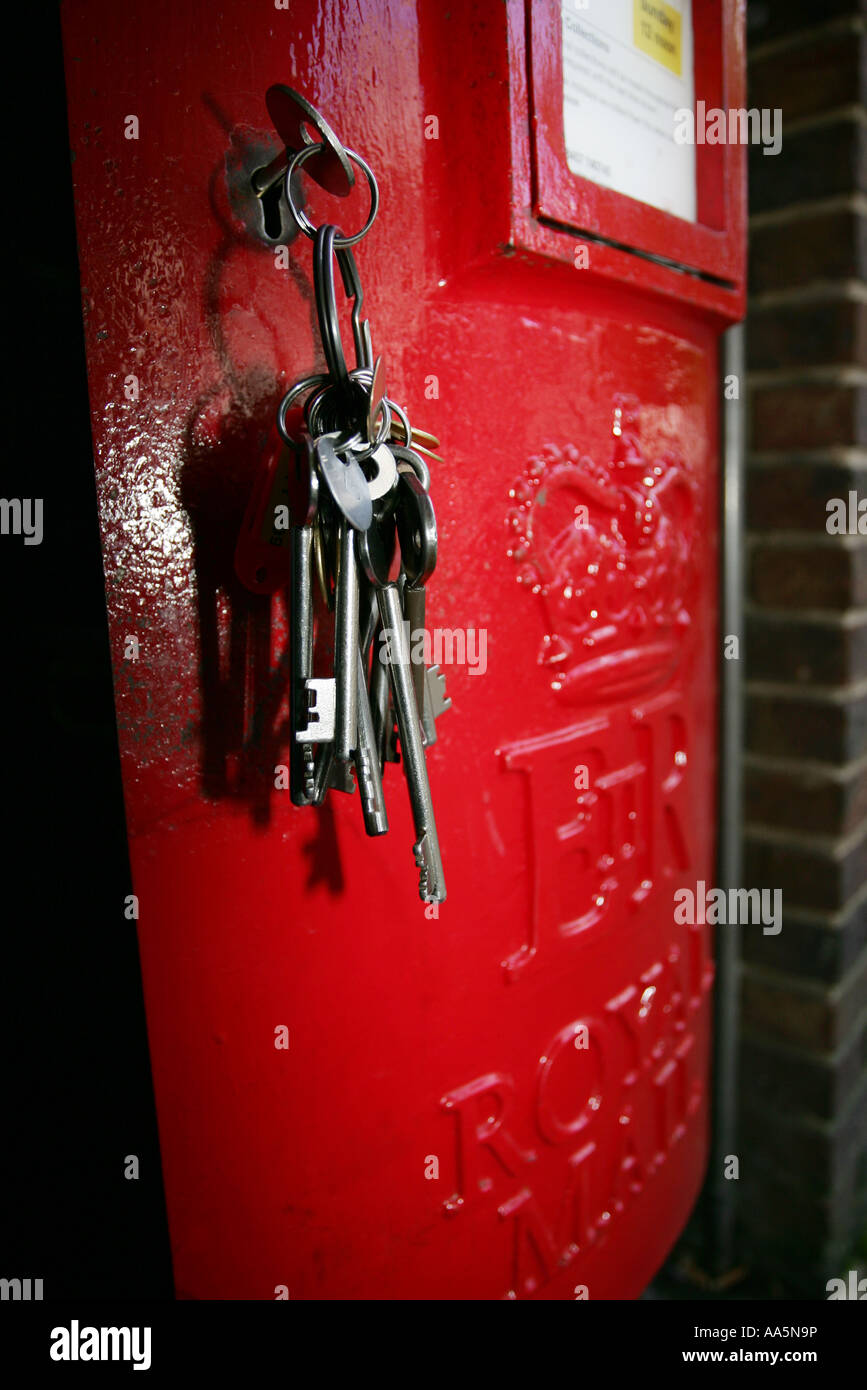 POSTBOX WITH KEYS IN LOCK Stock Photo - Alamy