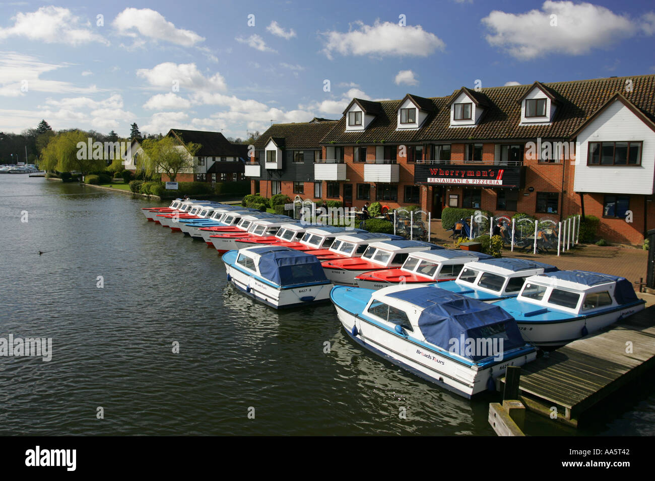 Famous English family tourist destination Wroxham Village on the ...