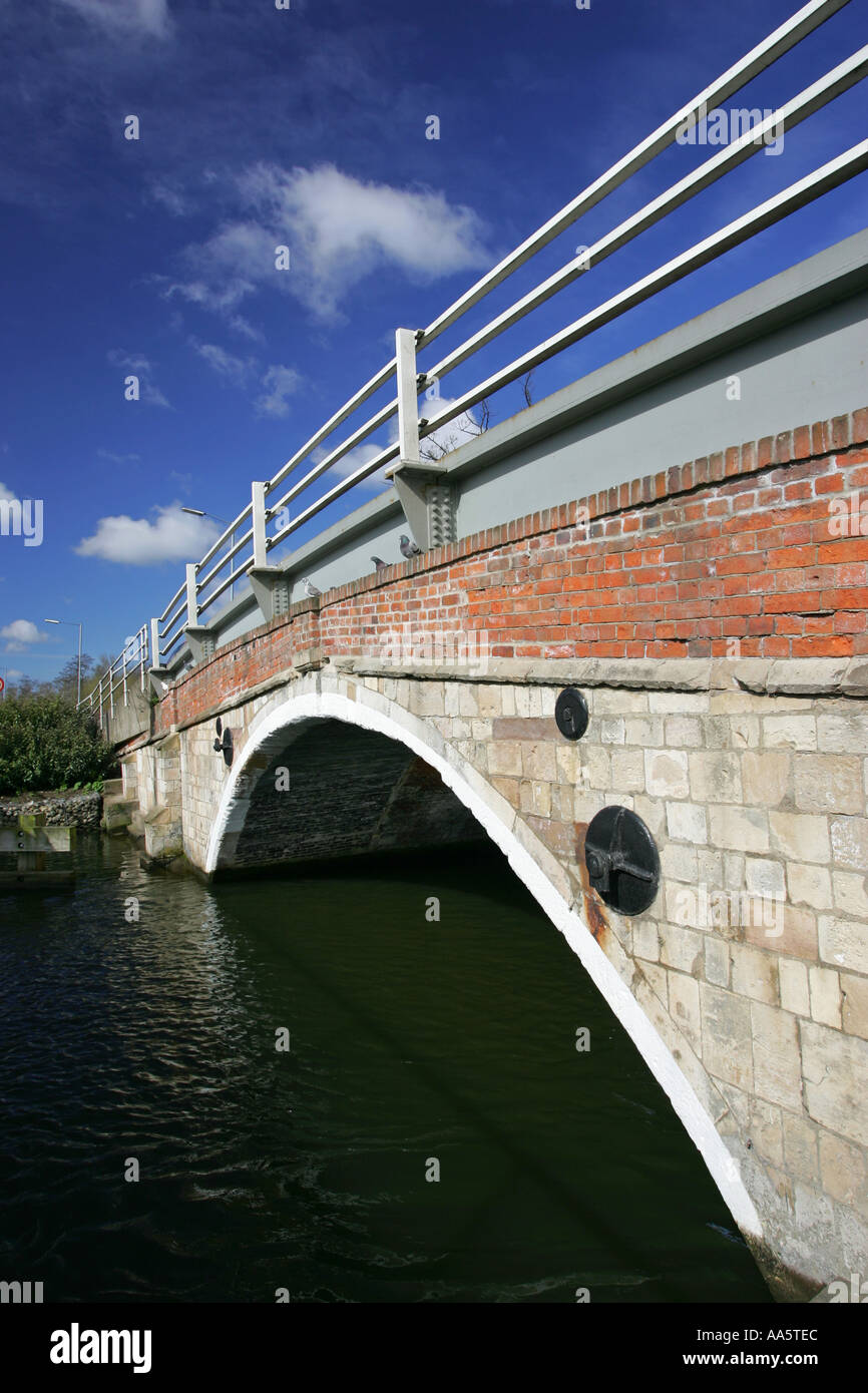 Old Wroxham village stone road bridge on the popular English tourist ...