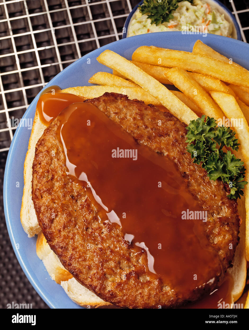 blue plate special ground round sirloin beef gravy bread french fry ...