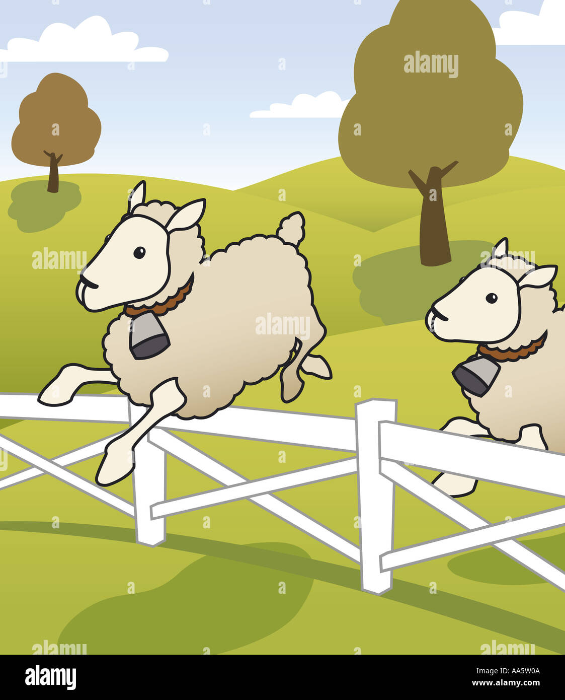 Cartoon sheep running hi-res stock photography and images - Alamy