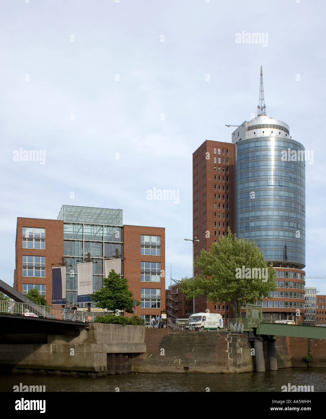 Boat trip through the port of Hamburg Hanseatic Trade Center Stock ...