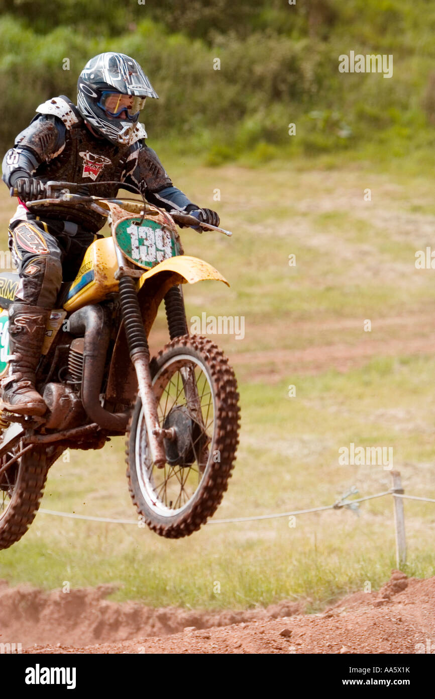 a motorcycle rider in a competition in the Uk called Motocross or ...