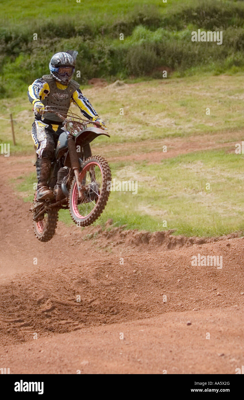a motorcycle rider in a competition in the Uk called Motocross or ...