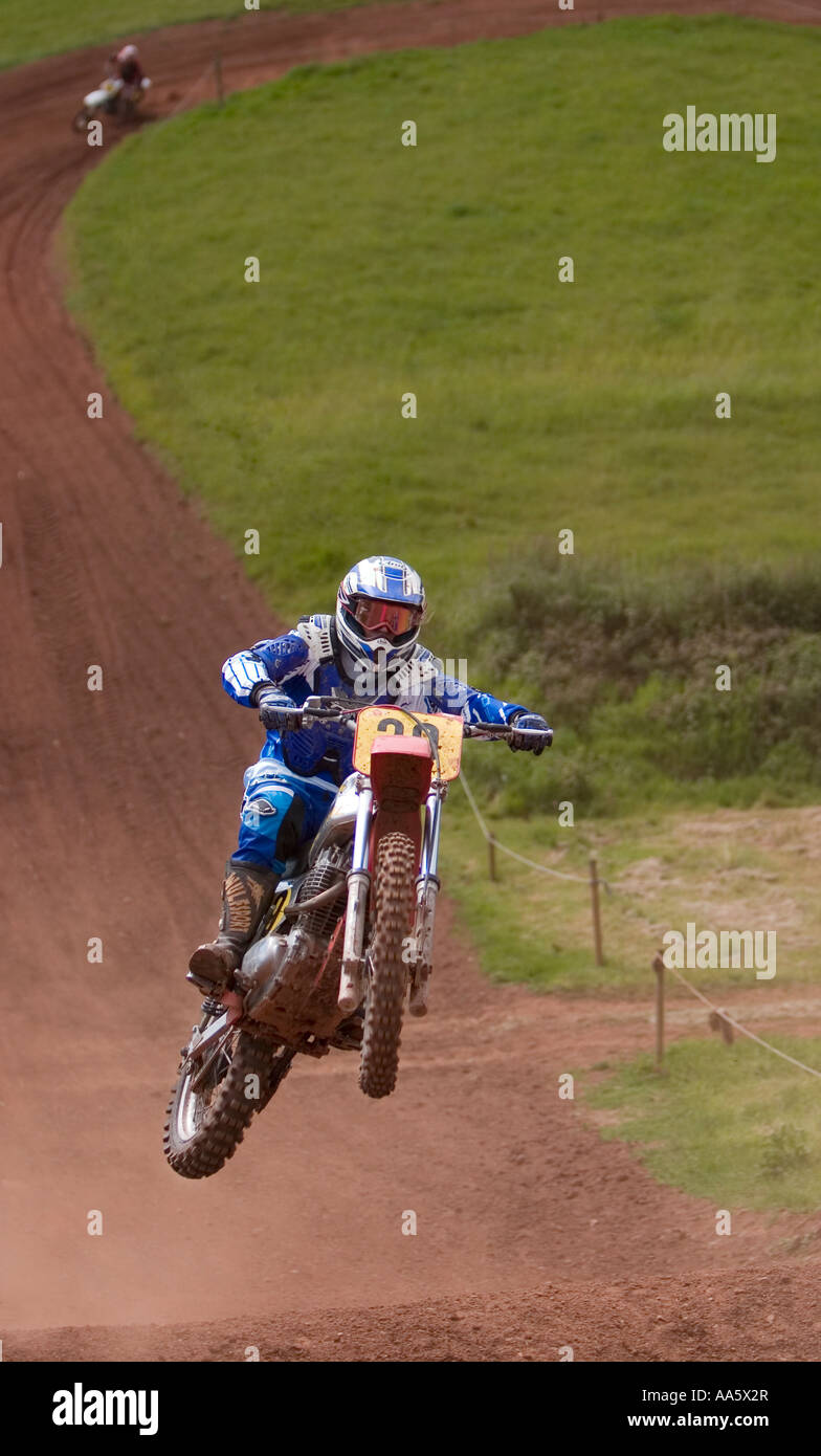 a motorcycle rider in a competition in the Uk called Motocross or ...