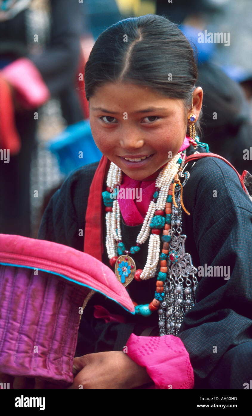 Ladakhi girl in traditional dress Ladakh Festival Leh Ladakh Jammu ...