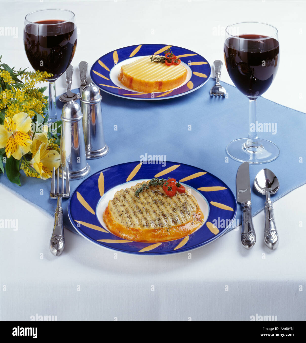 fried cheese plates red wine formal dinner dining culinary flowers ...