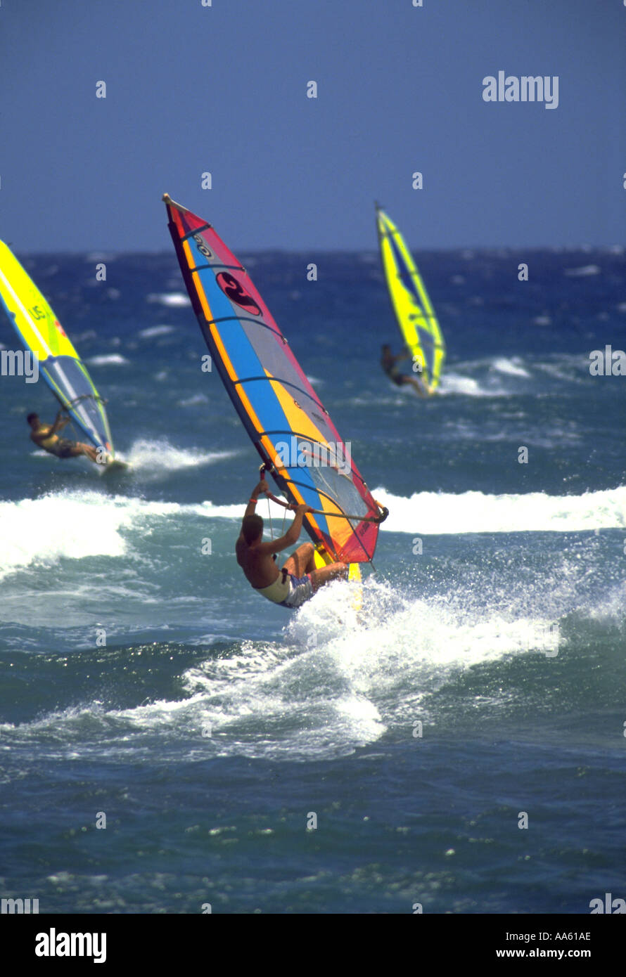 Windsurfing Hawaii USA Stock Photo - Alamy
