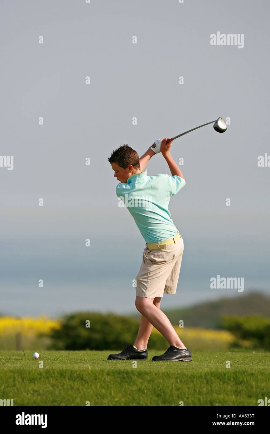 Teenager playing Golf Stock Photo - Alamy