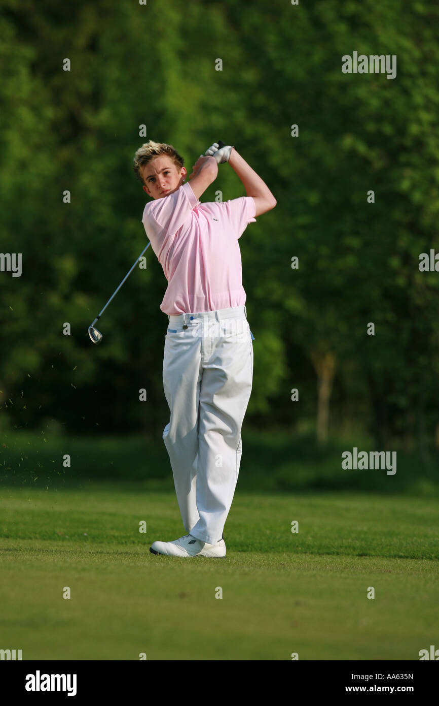 Teenager playing Golf Stock Photo - Alamy