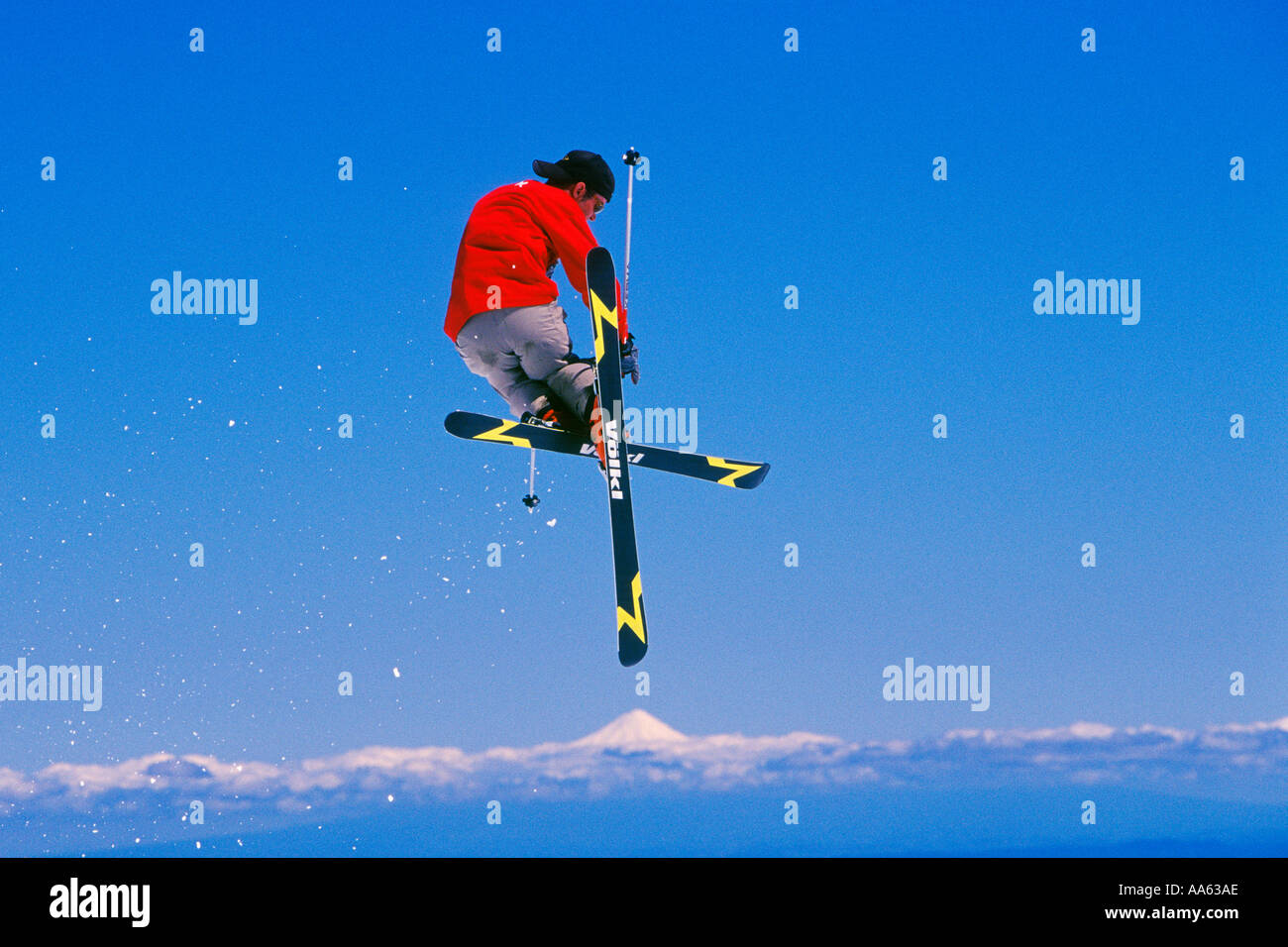 Skier in the air Whakapapa New Zealand model release 346 Stock Photo ...