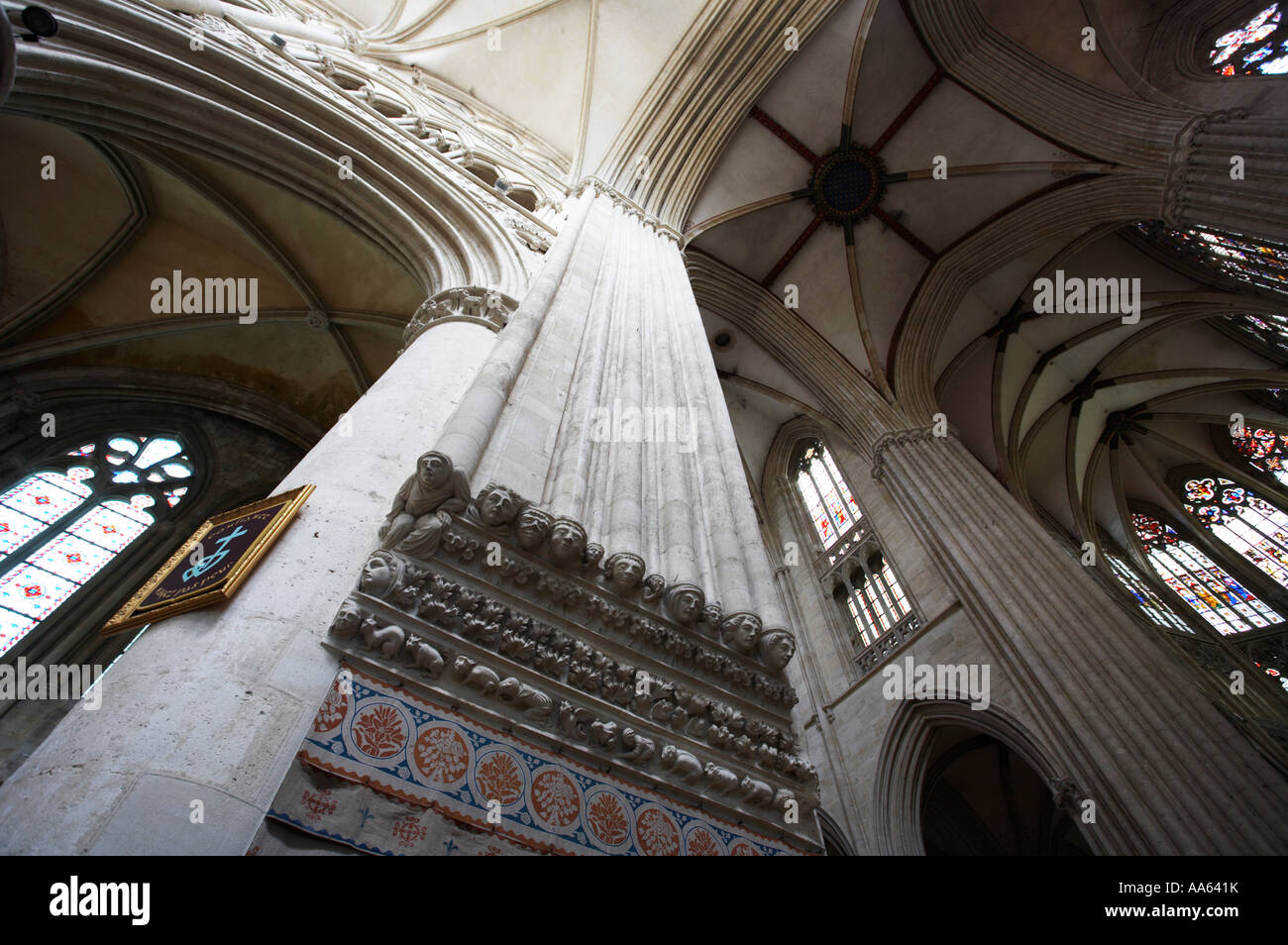 Interior of Sees Cathedral Orne Normandy France Stock Photo - Alamy