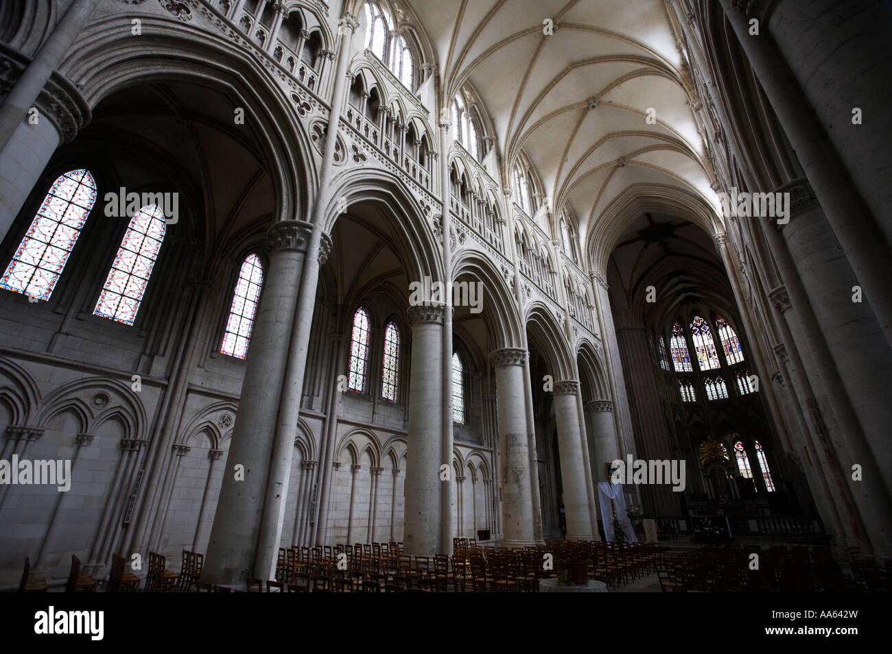 Interior of Sees Cathedral Orne Normandy France Stock Photo - Alamy