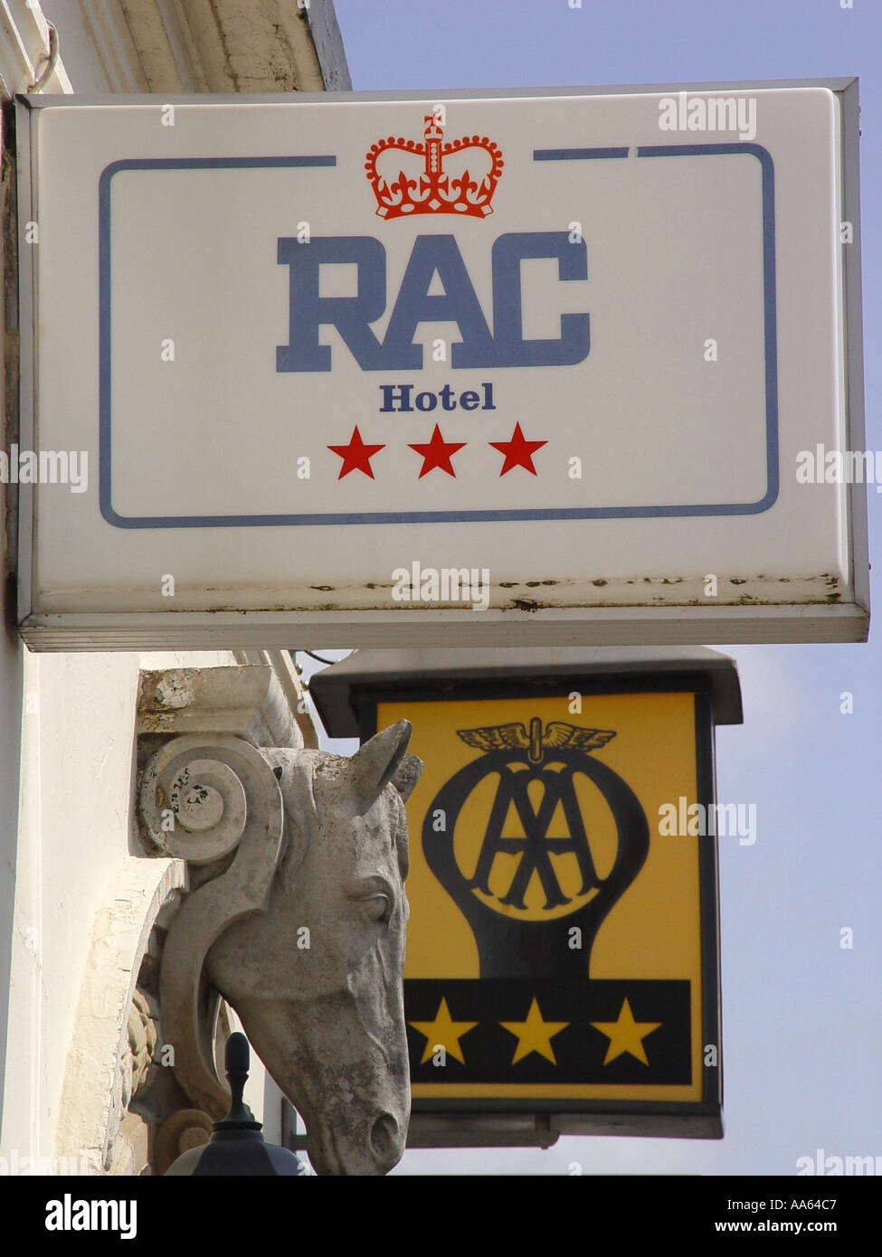 Hotel signs at the seaside town of Tenby Pembrokeshire Wales GB UK 2003 ...