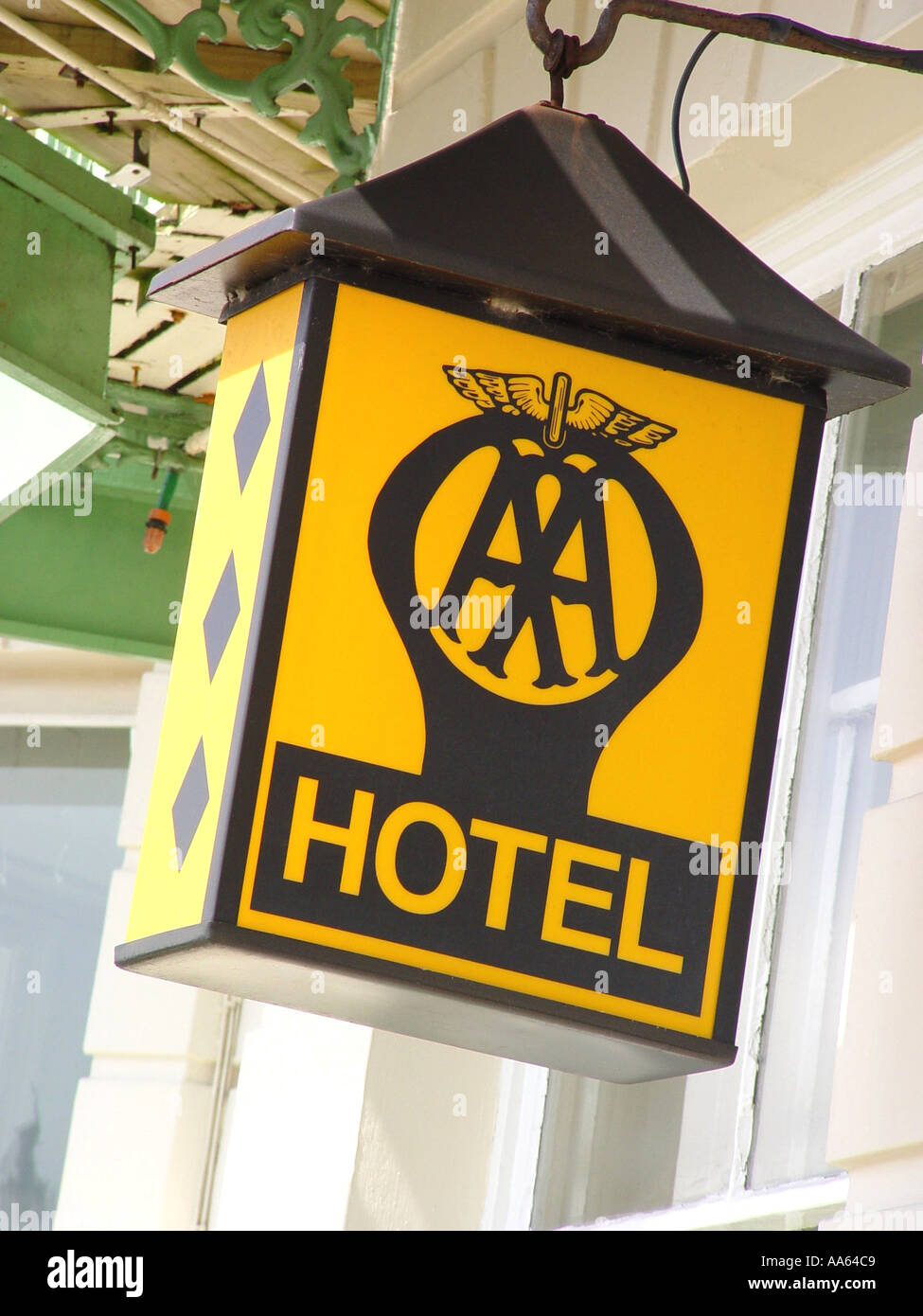 AA hotel sign displayed outside a hotel in the seaside town of Tenby ...