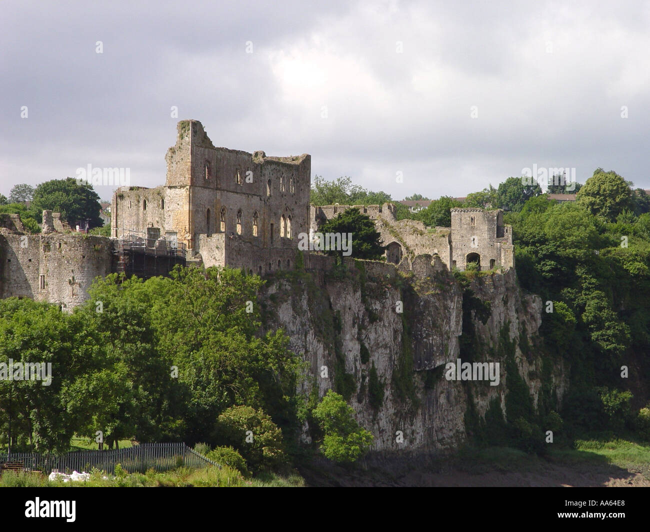 Historical Chepstow Castle in the town of Chepstow Monmouthshire South ...