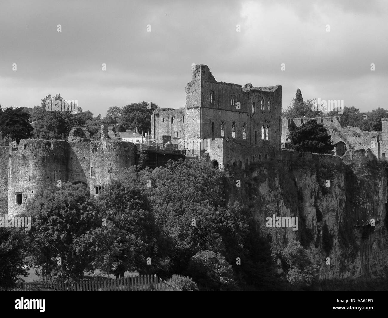 Historical Chepstow Castle in the town of Chepstow Monmouthshire South ...
