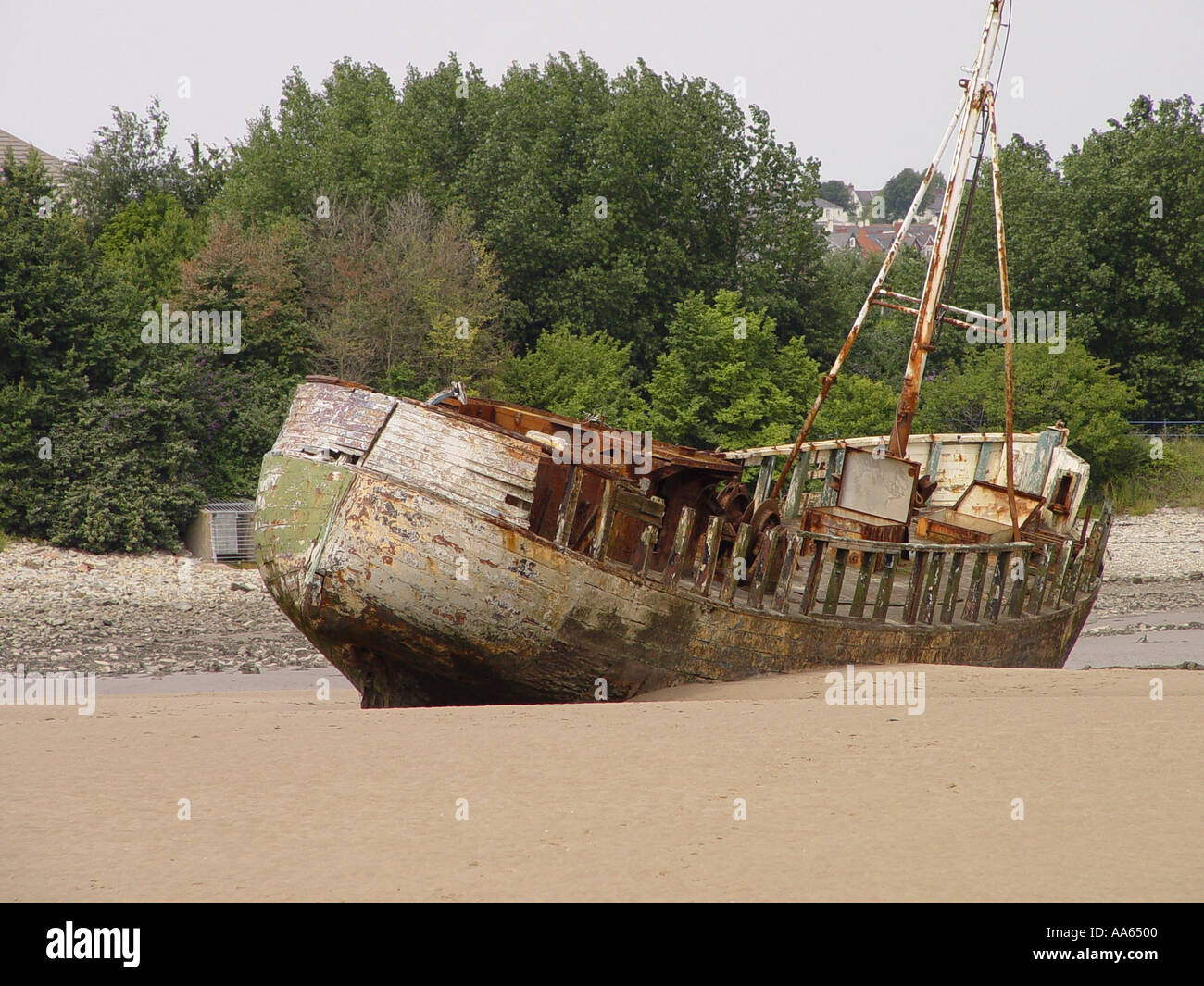 Old sailing ship in Barry Harbour in the seaside town of Barry South ...