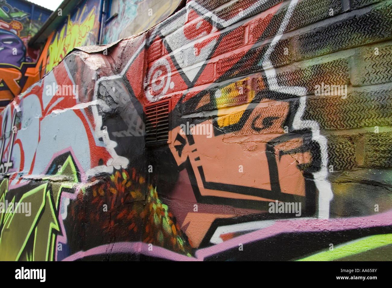 Macro Graffiti De Pared Urbano