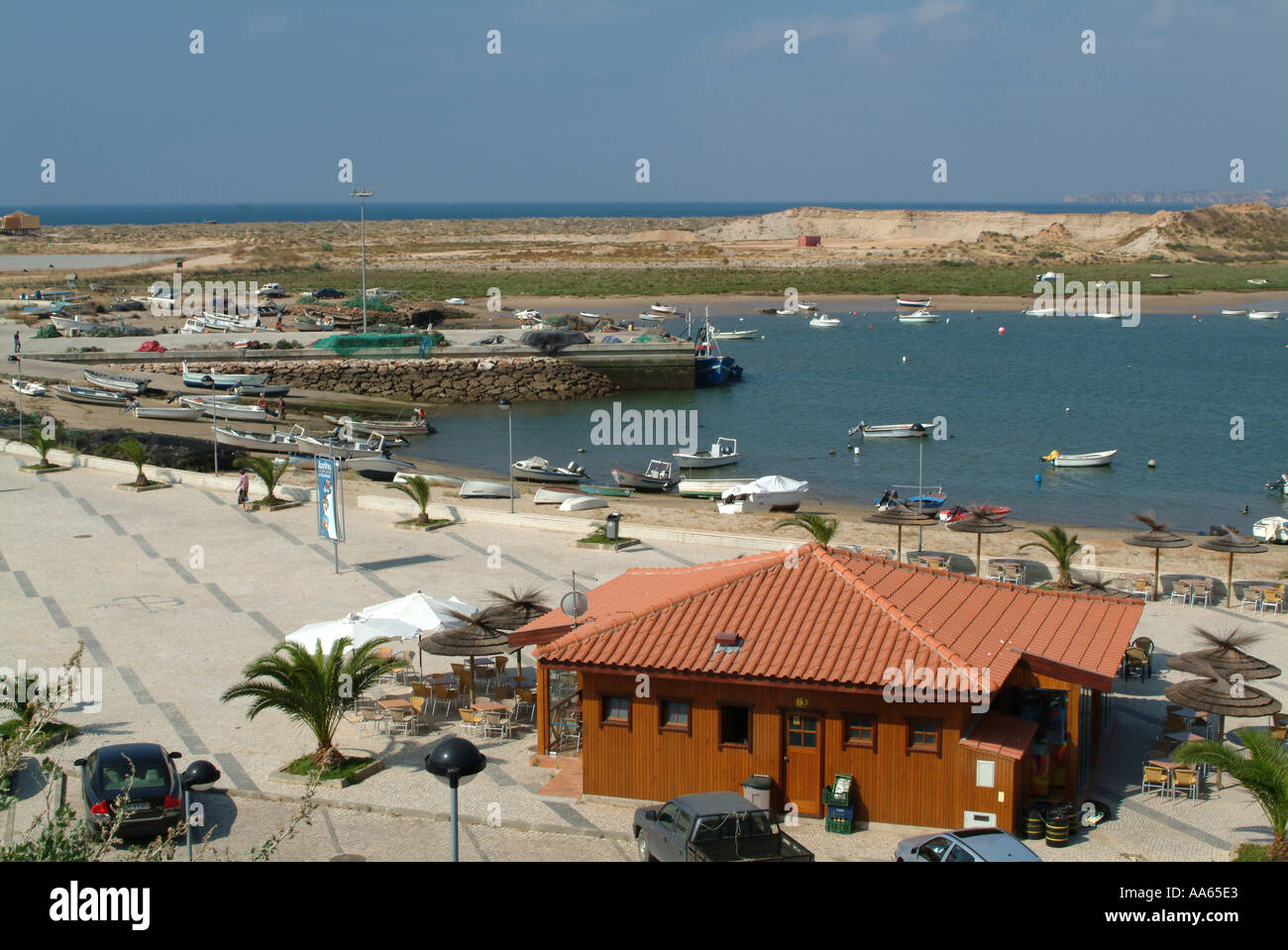 Restaurant and Bar with Harbour at Alvor Portugal Stock Photo - Alamy