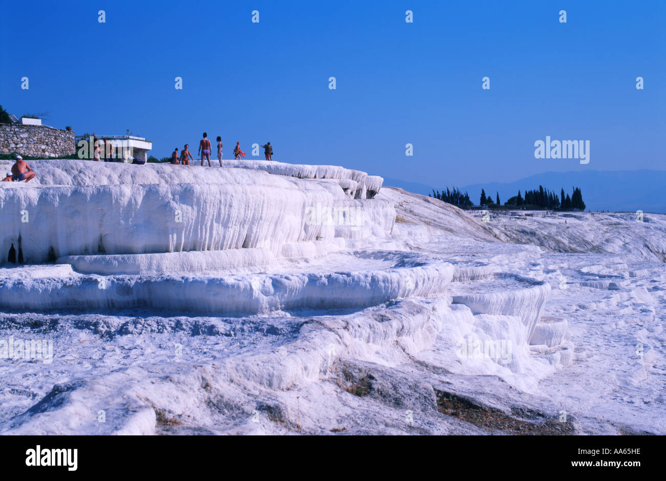 The Pamukkale Calcium carbonate basins near Denizle in Turkey Stock ...